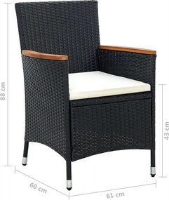 vidaXL Zahradní jídelní židle 4 ks polyratan [316695] Barva: Černá
