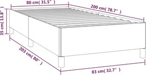 vidaXL Rám postele 80 x 200 cm umělá kůže [347216] Barva: Šedá