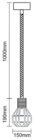 Lustr na lanku 1xE27/60W/230V pr. 15 cm