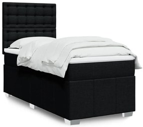 Box spring postel s matrací černá 90x190 cm textil 3291539