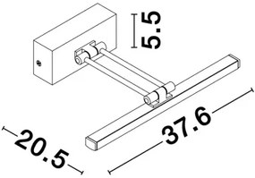 LED nástěnné svítidlo Marnell 37.6 nikl