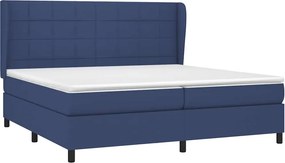 Box spring postel s matrací modrá 200x200 cm textil 3127995