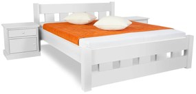 Krajča Manželská postel z masivu Megan 180 x 200 cm Povrchová úprava: Bílá, Druh dřeva: Smrk