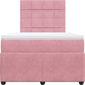 Box spring postel s matrací růžová 120x190 cm samet 3294591
