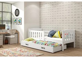 Dětská postel KUBUS s výsuvnou postelí 80x190 cm - bílá Bílá