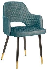 Designová židle Laney petrolejový samet - Skladem