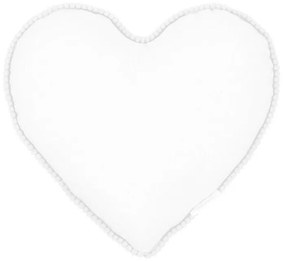 Mini Boho polštář srdce s bublinkami bílý 38 cm