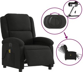 Elektrické masážní polohovací křeslo černé textil 3204154