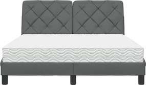 Postel s matrací tmavě šedá 120 x 200 cm textil 3310728
