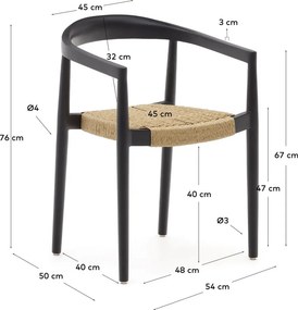 Černé dřevěné zahradní židle v sadě 4 ks Ydalia – Kave Home
