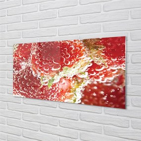 akrylový obraz mokré jahody 125x50 cm