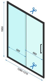 Rea Rapid Slide - sprchový kout s posuvnými dveřmi 140(dveře) x 90(stěna), čiré sklo, černý profil, KPL-09866