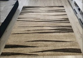 HU Béžovo-černý pruhovaný koberec Rio 160-Cream-Cream Rozměr: 60x100 cm