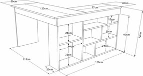 Pracovní stůl Cilo White and Atlantic Pine