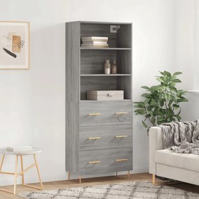 Fionshop 263888457 Skříň highboard šedá sonoma 69,5 x 34 x 180 cm kompozi