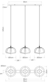 Globo 15743-3H - Lustr na lanku JELLA 3xE14/40W/230V
