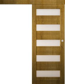 posuvné interiérové dveře na stěnu vasco doors SANTIAGO model 7 Průchozí rozměr: 70 x 197 cm, Orientace dveří: Levé dveře, Dekor: Dub riviera