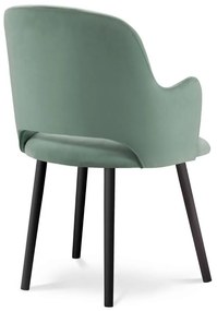Mátově zelená sametová jídelní židle MICADONI MARIN