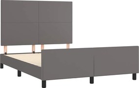Rám postele s čelem šedý 140x200 cm umělá kůže 3125455
