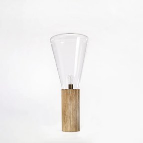 Designová podlahová lampa Muffins Floor Dekor: Dub evropský / Transparentní sklo
