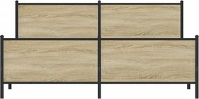 Kovový rám postele bez matrace dub sonoma 200 x 200 cm 3301367