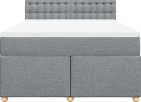 Box spring postel s matrací světle šedá 160 x 200 cm textil 3286745