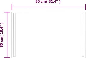 Koupelnové zrcadlo s LED osvětlením 80x50 cm 151748