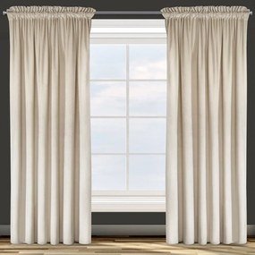 Design 91 Záclona připravená na pásku 140x270 Rosa béžový velur D91