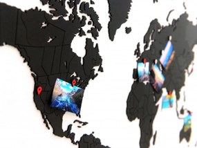 Dřevěná mapa světa True Puzzle Černá / 150 x 90 cm / Ne