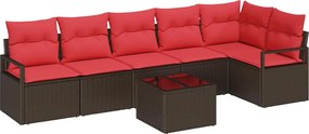 Set pohovek 7 ks Hnědá polyratan 3346414