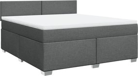 Box spring postel s matrací tmavě šedá 180x200 cm textil 3285961