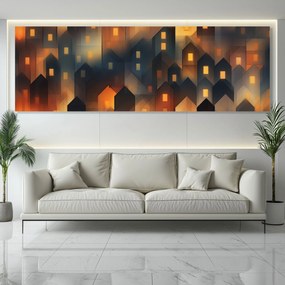 Obraz na plátně - Noční světla Treleborgu FeelHappy.cz Velikost obrazu: 180 x 60 cm