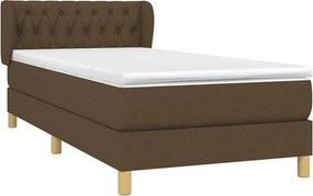 Box spring postel s matrací tmavě hnědá 90x200 cm textil 3127016