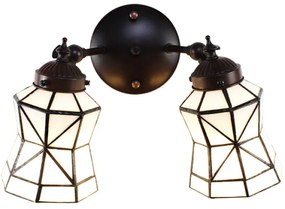 Nástěnná lampa Tiffany s bílými stínidly Cecilius – 30x23x23 cm