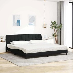 Postel s matrací Hanko černá 200 x 200 cm textil 3310554