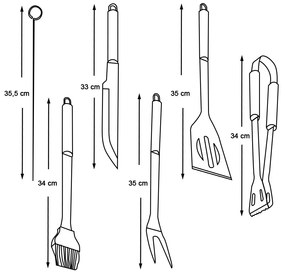 Sada 9 kusů grilovacího nářadí v tašce