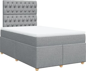 Box spring postel s matrací světle šedá 120x190 cm textil 3293526