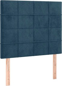 Box spring postel s matrací a LED tmavě modrá 90x190 cm samet 3136099
