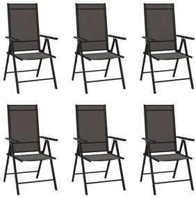 Skládací zahradní židle 6 ks textilen černé,  312179