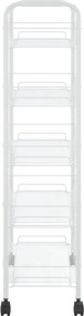 Kuchyňský vozík s 5 patry bílý 46 x 26 x 105 cm železo 336329