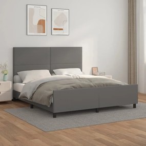 Rám postele s čelem šedý 160x200 cm umělá kůže 3125461