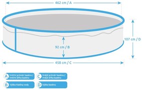 Bazén Orlando 4,57x1,07 m - ŠEDÝ, bazén, fólie, skimmer