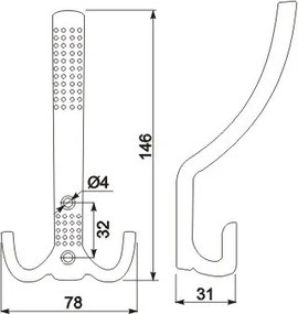 KĽUČKA CAMEL věšák velký Zlatá