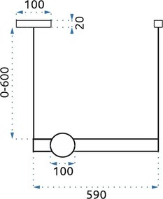 Toolight - LED stropní svítidlo 60cm 12W APP478-CP, zlatá-bílá, OSW-00610