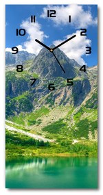 Wallmuralia Nástěnné hodiny tiché Jezero v horách 30x60 cm