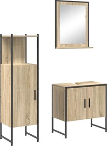 Sada koupelnového nábytku 3 ks Hnědá 60 x 33 x 60 cm 3345145