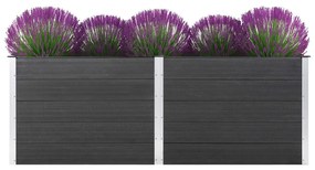vidaXL Zahradní vyvýšený záhon 250 x 100 x 91 cm dřevoplast šedý