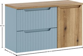 Comad Koupelnová skříňka pod deskové umyvadlo s košem na prádlo Nova Denim/Coast Evoke 100 denim/dub coast evoke