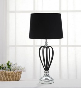 Stolní lampa Mauro Ferretti Darkan Big, 28x56 cm, stříbrná/černá