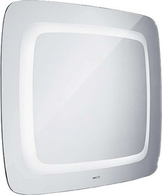 Nimco - Koupelnové podsvícené LED zrcadlo série 7000, 80x65 cm, zaoblené, aluminium ZP 7001